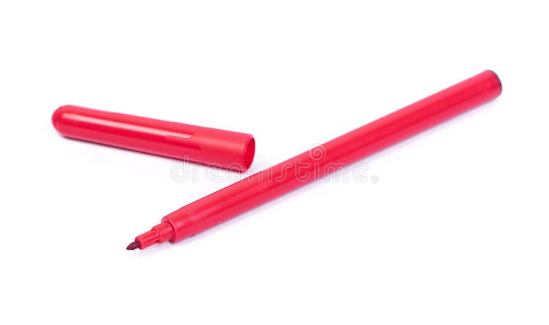 Red felt pen stock photo. Image of plastic, draw, object - 184188040