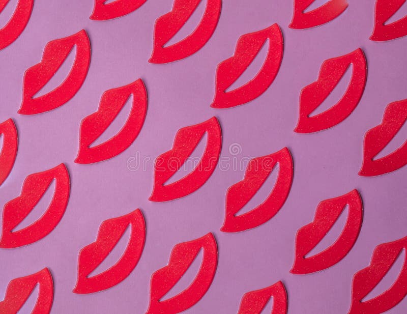 Red female lips pattern stock image. Image of romance - 117396041