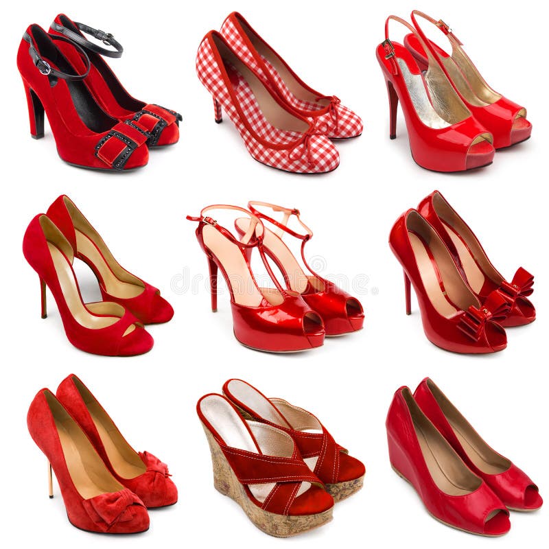 Red female shoes-2 stock photo. Image of fashion, collection - 25352966