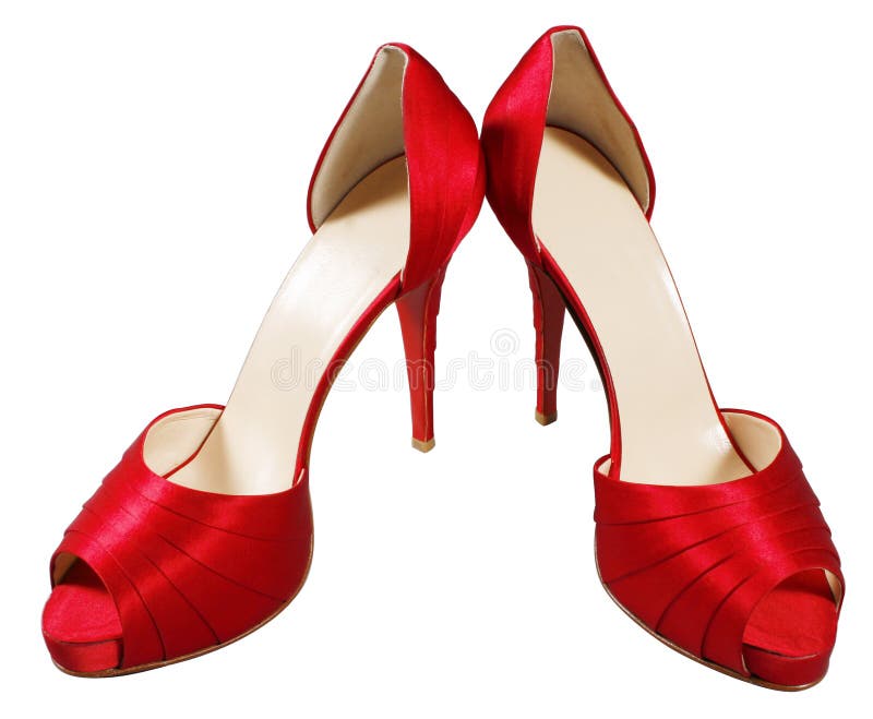 Pair of Elegant, Red Ladies Dress Shoes Stock Image - Image of ...