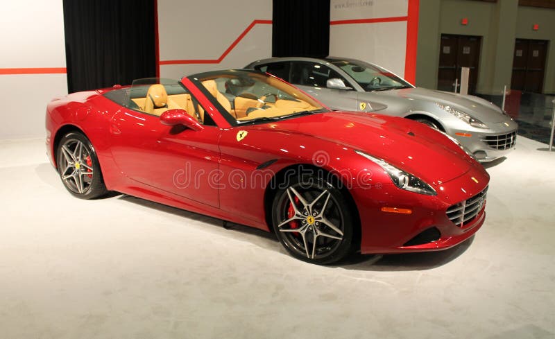 Red Ferrari 2015 editorial stock image. Image of blue - 47997639