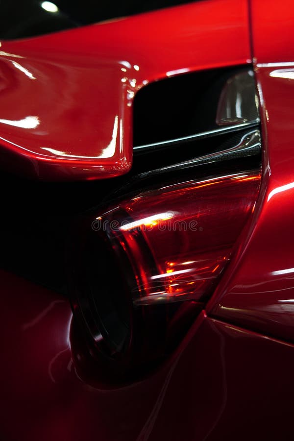 Red Ferrari backlight stock photo. Image of indoor, stoplight - 266646678
