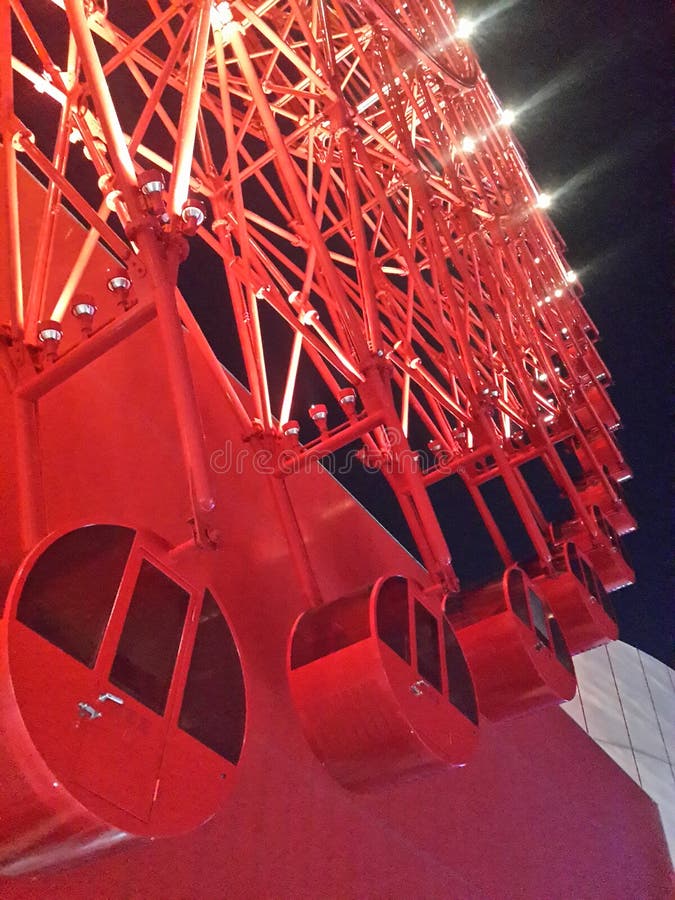 Red Ferris Wheel stock image. Image of circle, ferris - 55060259