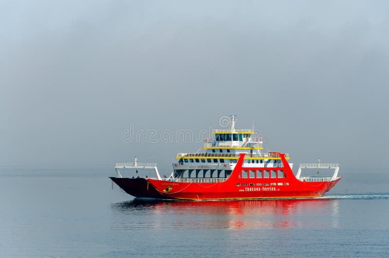 Red ferry boat editorial stock photo. Image of deck, greek - 99456903