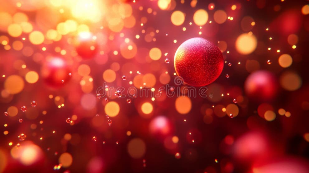 Red Festive Orbs Floating in a Sparkling Light Background Stock ...