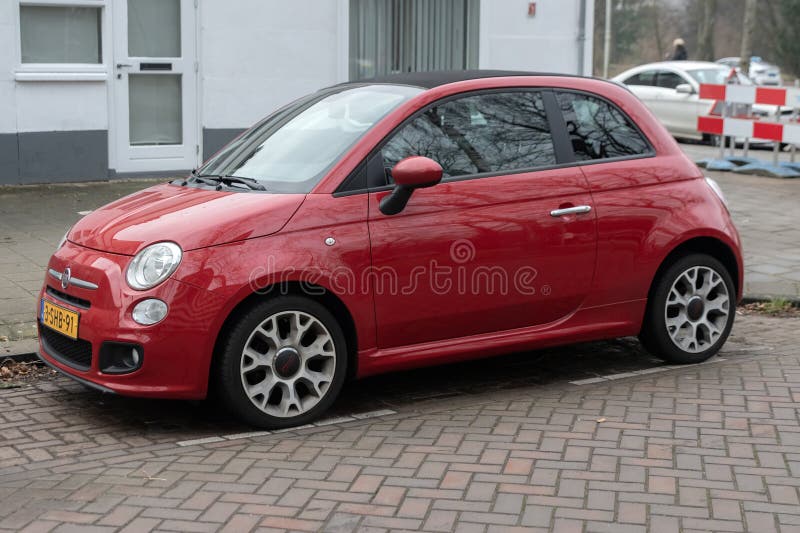 A Red Fiat 500 Car at Amsterdam the Netherlands 20-1-2025 Editorial ...