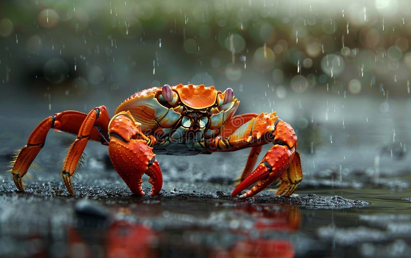 Red Fiddler Crab Species Profile -Generative Ai Stock Illustration ...