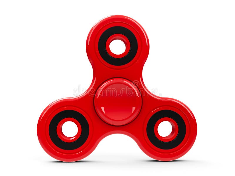 Red fidget spinner stock illustration. Illustration of dimensional ...