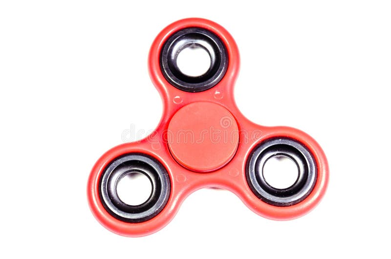 Red Fidget Spinner Isolated on White Stock Photo - Image of hobby ...