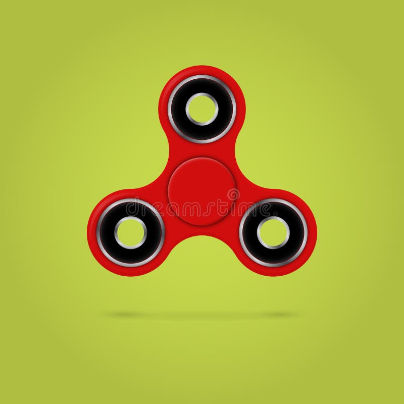 Red Fidget Spinner Stress Relieving Toy. 3D Illustration. Stock Vector ...