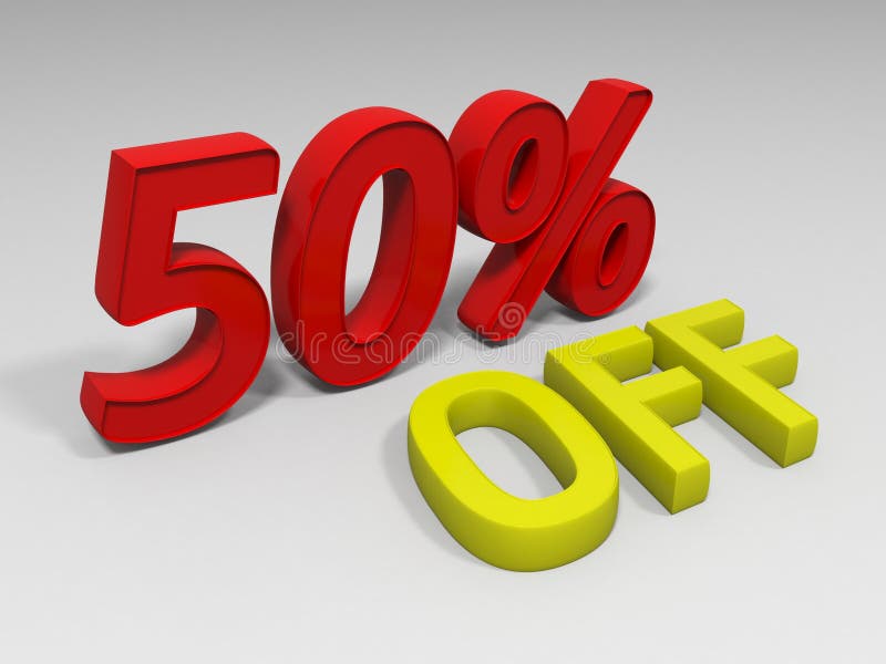 Red fifty percent stock illustration. Illustration of green - 79845249