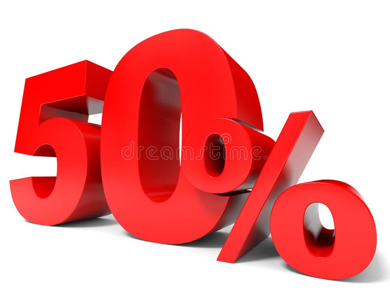 50 Percent Off Promotional Sign Stock Illustration - Illustration of ...