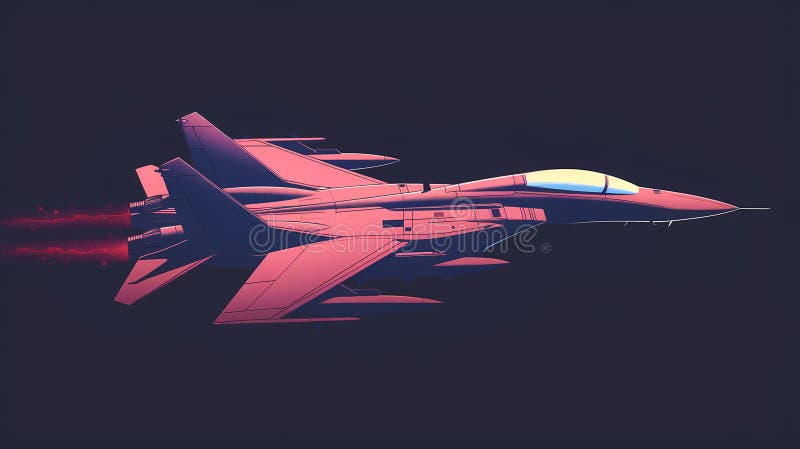 Red Fighter Jet in Flight Dynamic Modern Design Illustration Fast Speed ...