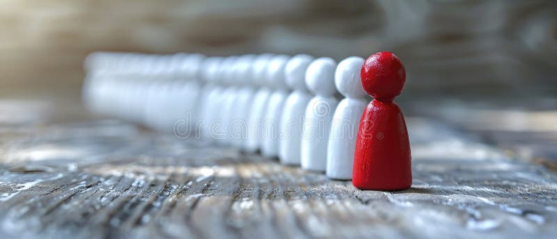 A Red Figure at the Forefront of a White Figure Formation, Depicting ...