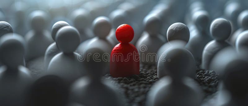 A Red Figure at the Forefront of a White Figure Formation, Depicting ...