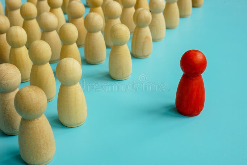 Red Figure Stands Out from the Crowd. Be Unique and Different Concept ...