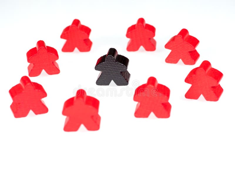 Red Figures Surround a Black Figure Stock Photo - Image of ring ...