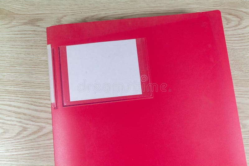 Red file on a desk stock image. Image of organize, information - 230413899