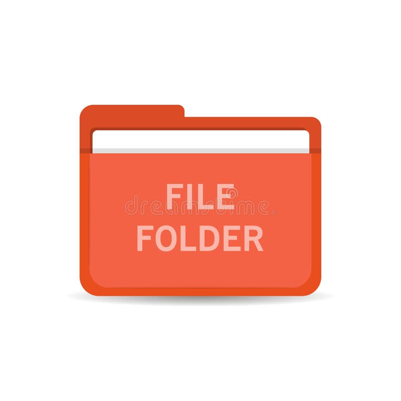 Red File Folder Icon Document Symbol Isolated Vector Illustration Stock ...