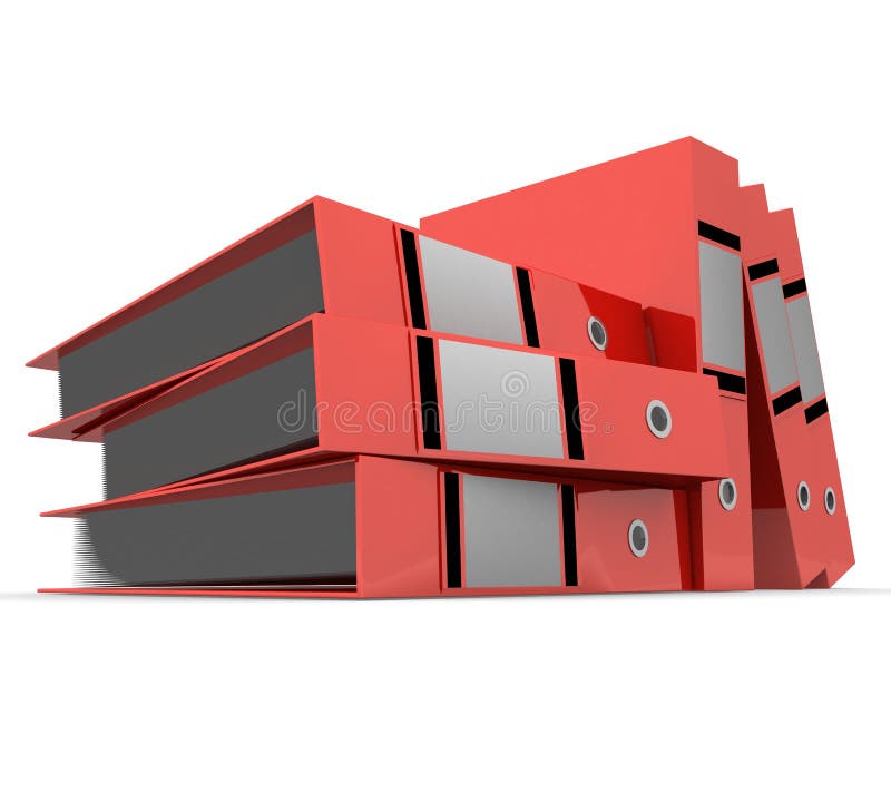 Red File Folder Isolated on White. Stock Illustration - Illustration of ...