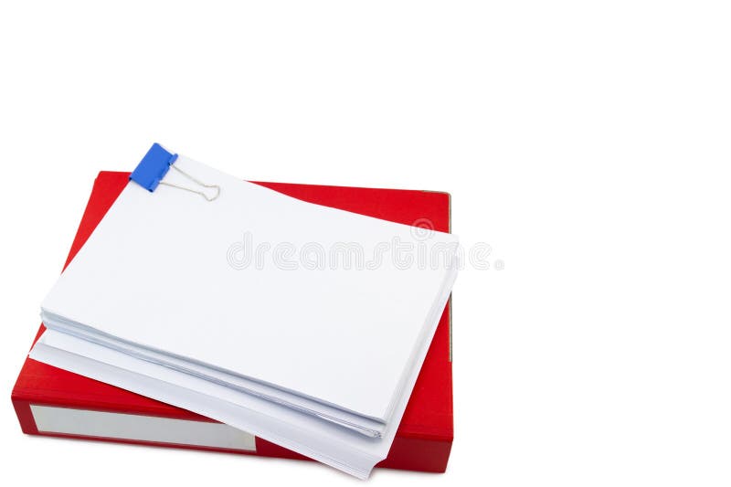 Red Files Folder Retention of Contracts and Paper Stock Photo - Image ...