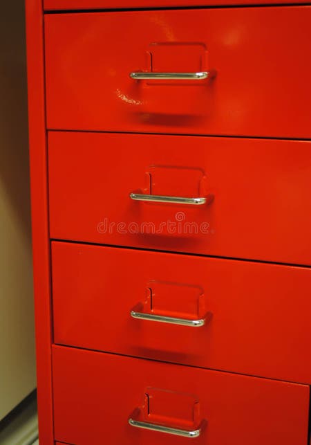 Red Filing Cabinet stock image. Image of organize, metal - 20807979