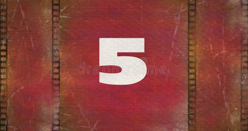 Red Film Countdown Image 4k Stock Illustration - Illustration of ...