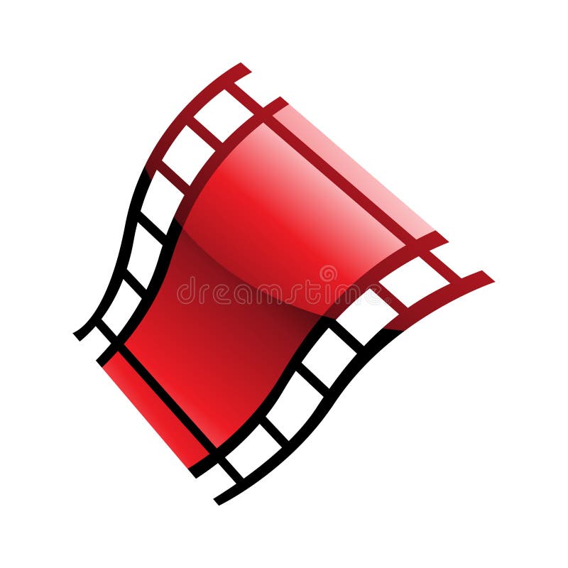Red Film Reel on White Background Stock Vector - Illustration of media ...