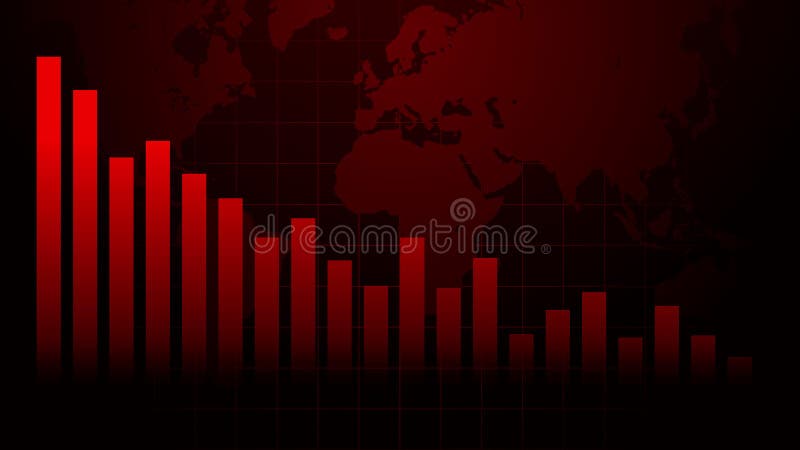 Red Chart with Lines Showing Downward Trend. Stock Footage - Video of ...