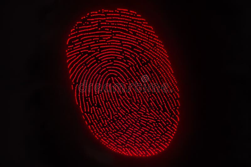 Red Fingerprint Background. Generative AI Stock Illustration ...