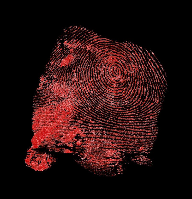 Fingerprint in Black Silhouette on White Stock Vector - Illustration of ...