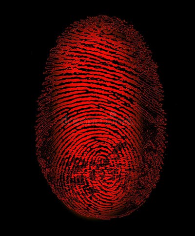 Red Fingerprint Identity Biometrics Security Stock Image - Image of ...