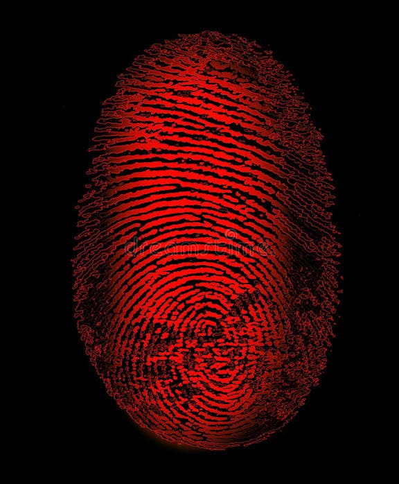 Red Fingerprint Identity Biometrics Security Stock Image - Image of ...