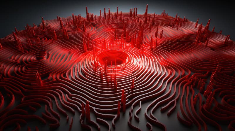 Red Fingerprint Pattern stock illustration. Illustration of mark ...