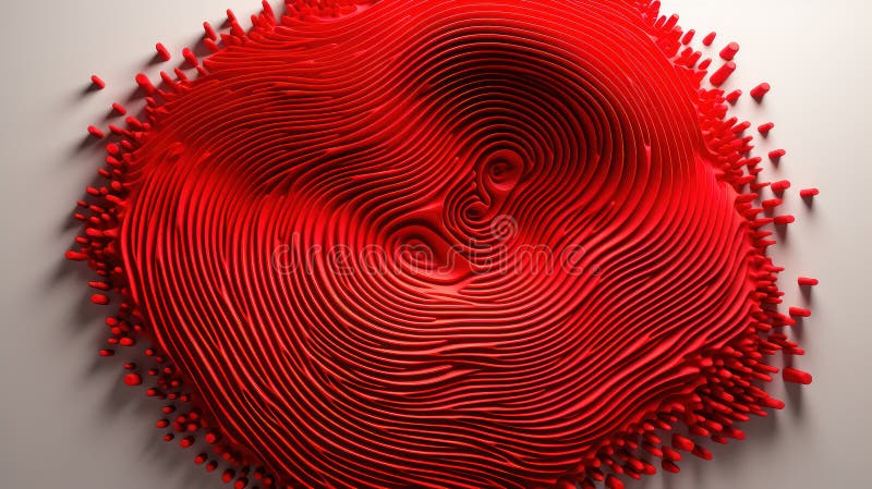 Red Fingerprint Pattern stock illustration. Illustration of distinctive ...