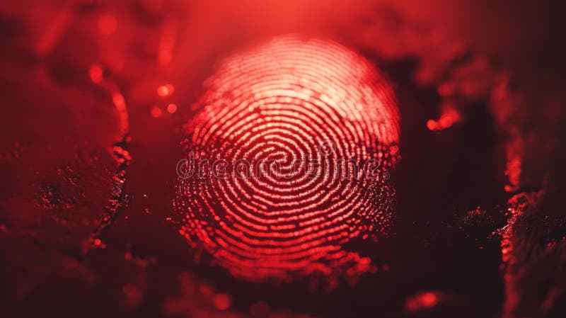 Red Fingerprint Swirl Abstract Digital Art Stock Illustration ...