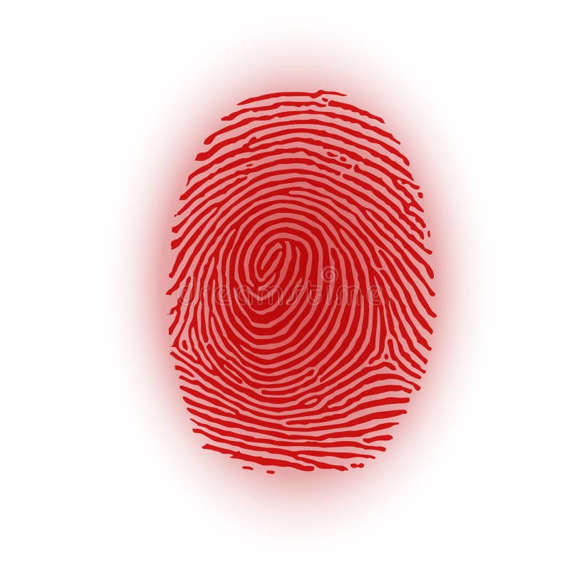 Red Fingerprint on White Background, Vector Illustration Stock Vector ...