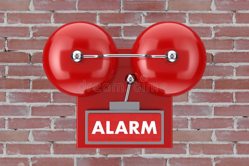 Red Fire Alarm Bell System. 3d Rendering Stock Illustration ...
