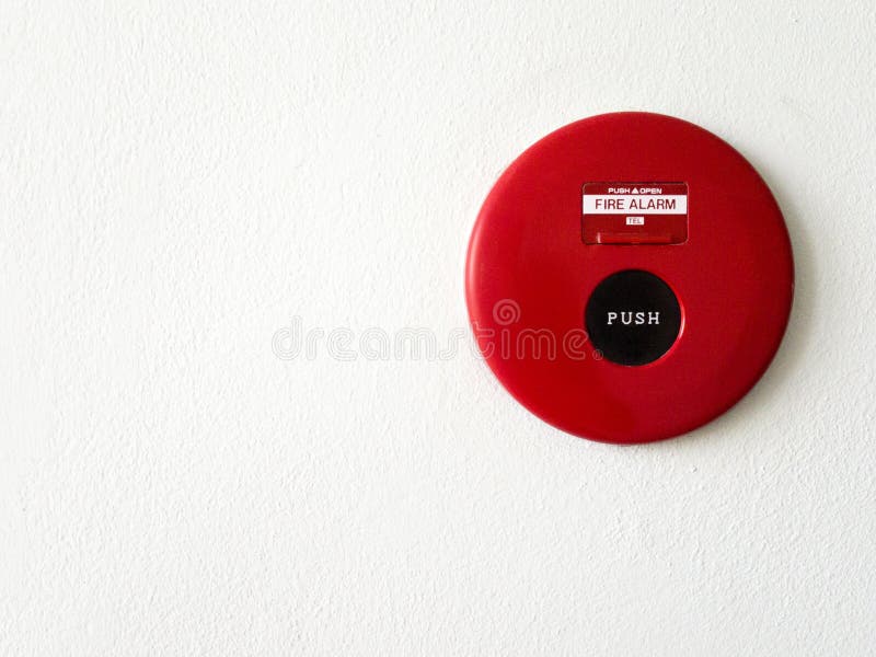 Red Fire Alarm Bell on Wall Stock Photo - Image of building, sign ...