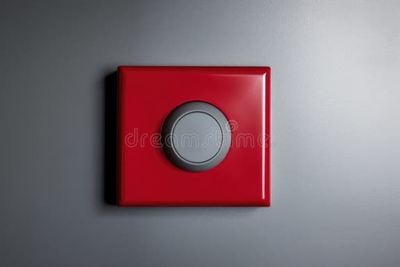 Red Fire Alarm Button on a Grey Wall Stock Image - Image of building ...