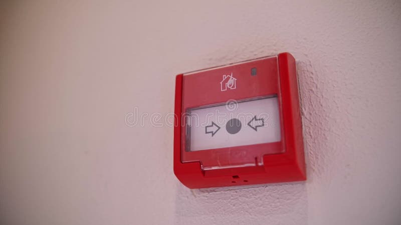 Red Fire Alarm Button on the Wall Stock Footage - Video of emergency ...