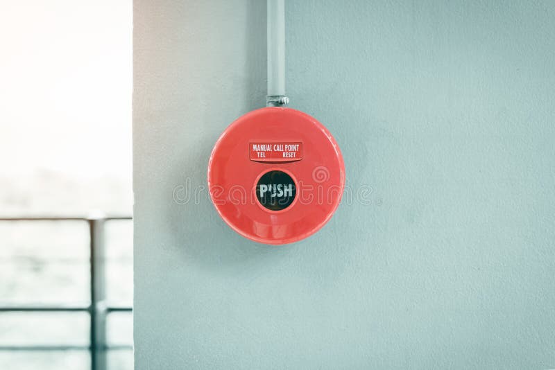 Red Fire Alarm Button on Wall Stock Image - Image of sign, system ...