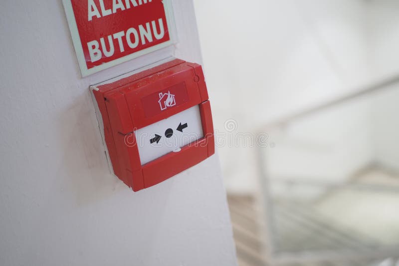 Red Fire Alarm Button on Wall , Stock Image - Image of signs, buttons ...