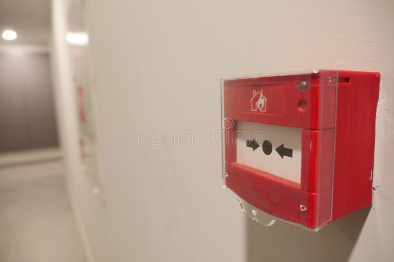 Red Fire Alarm Button on Wall , Stock Photo - Image of information ...