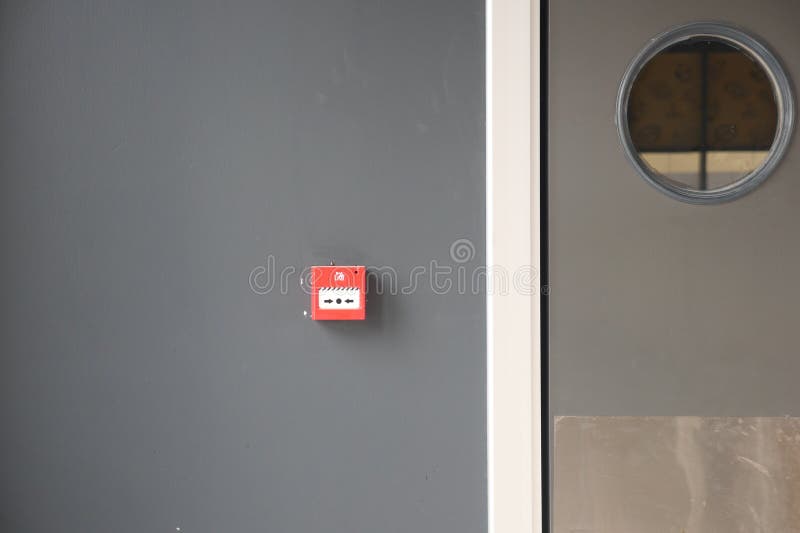 Red Fire Alarm Button on Wall , Stock Photo - Image of pull, help ...