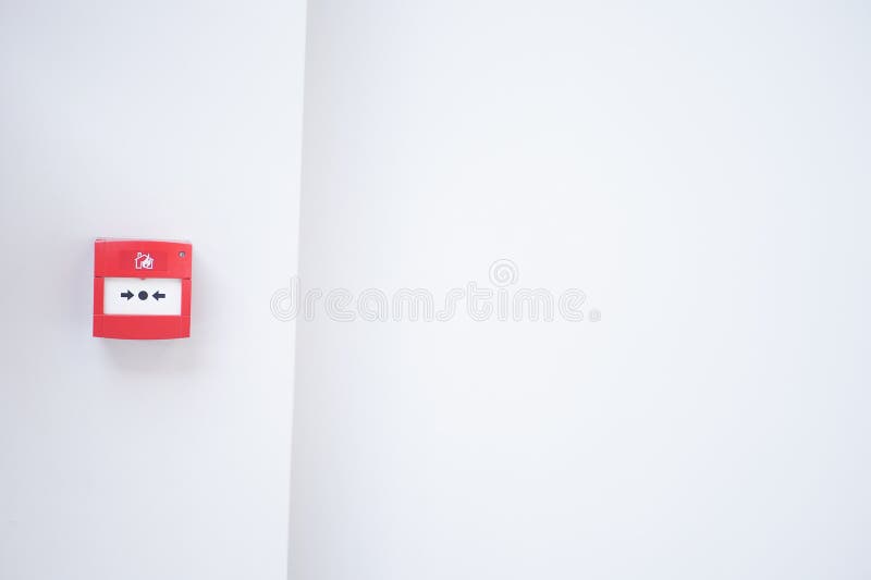 Red Fire Alarm Button on Wall , Stock Image - Image of danger, system ...