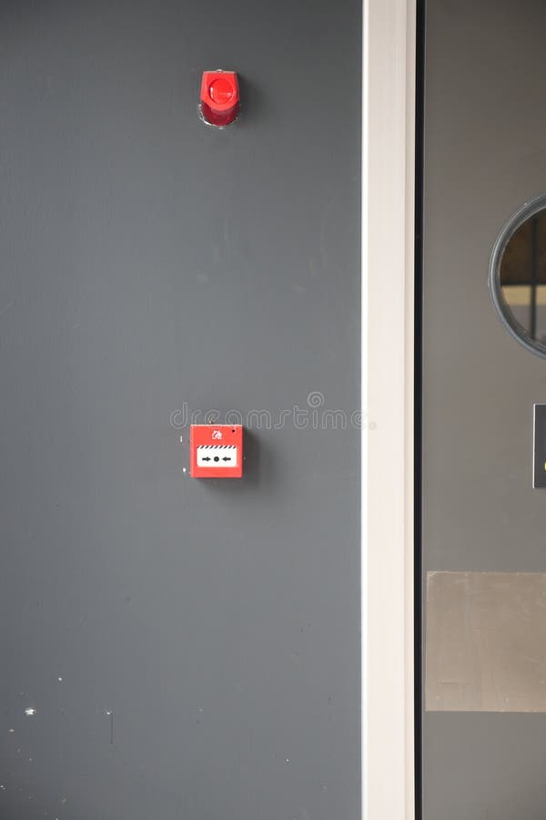 Red Fire Alarm Button on Wall , Stock Image - Image of emergency ...