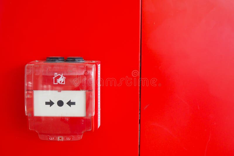 Red Fire Alarm Button on Wall , Stock Photo - Image of emergency, sound ...