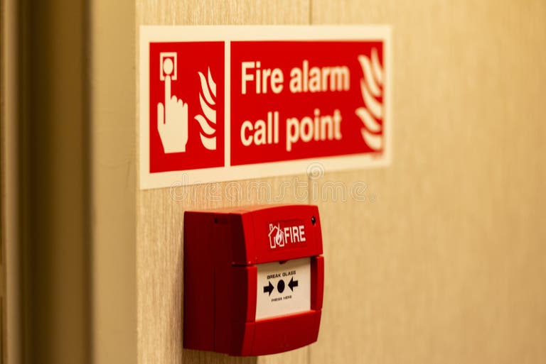 A Red Fire Alarm Call Point Mounted on the Wall, Designed for Manual ...
