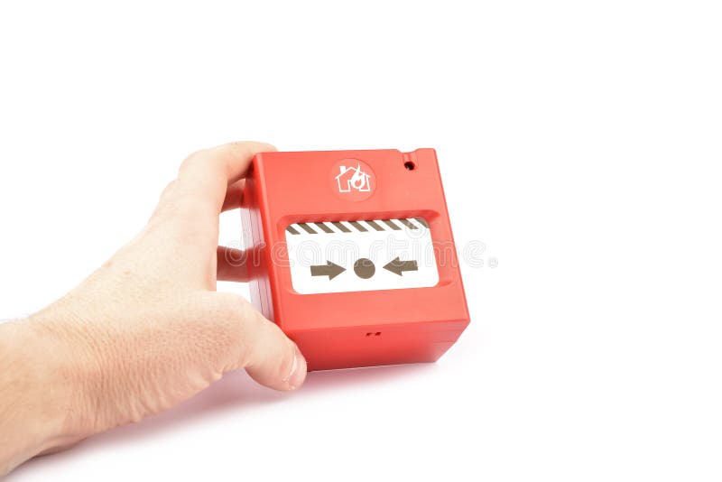 Red Fire Alarm Isolated on White Background Stock Photo - Image of ...